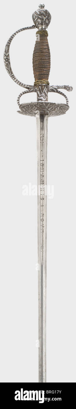 A German officer's smallsword, circa 1760. Blade with lenticular cross ...