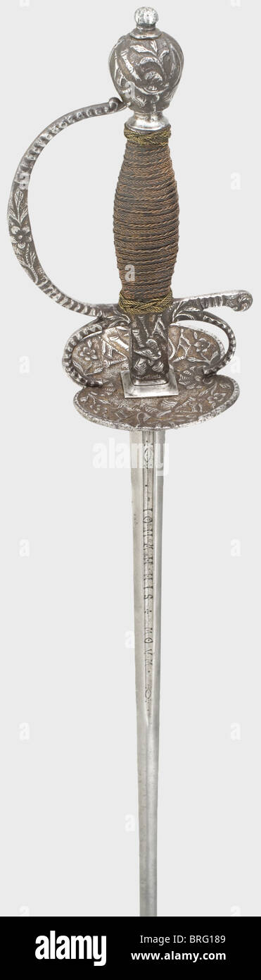 A German officer's smallsword, circa 1760. Blade with lenticular cross ...
