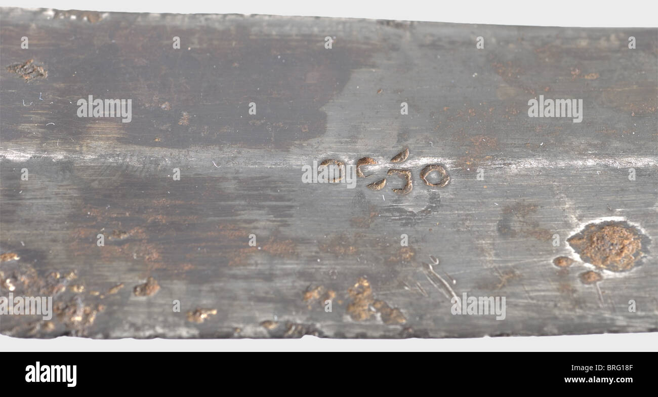 A French dagger,14th century,Long,double-edged blade with ridges on ...