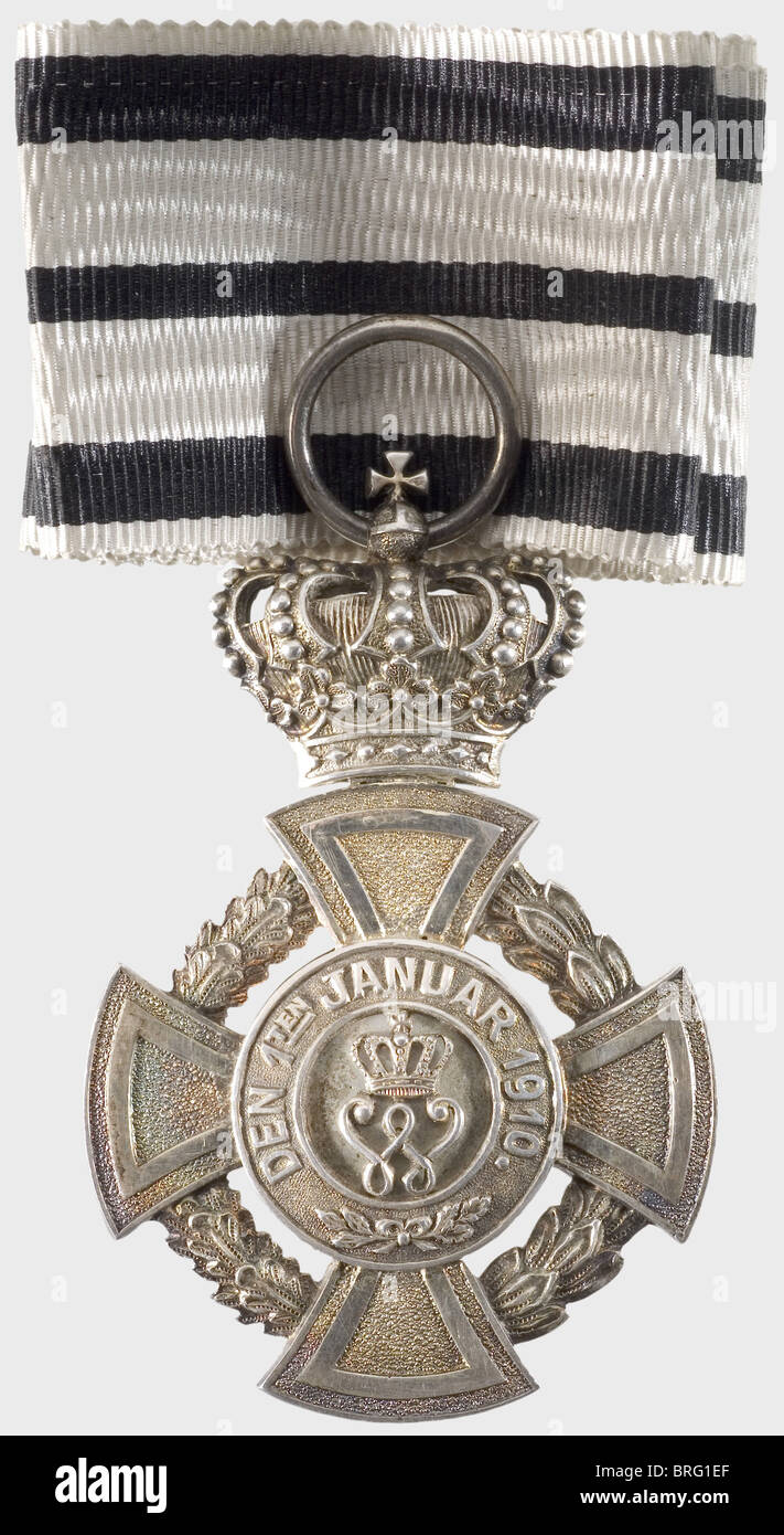 A Royal House Order of Hohenzollern,silver Merit Cross with Crown,from ...