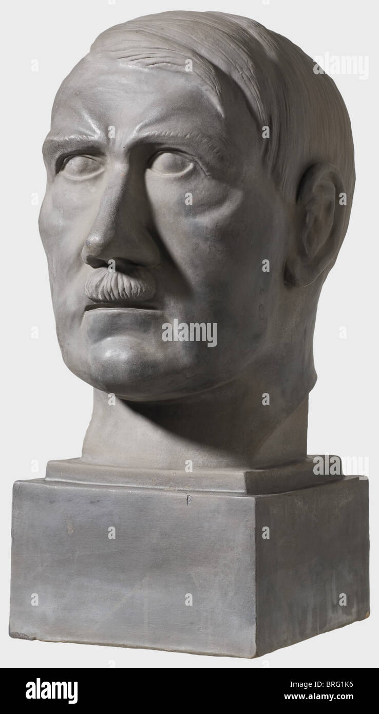 Ernst Seger (1868 - 1939) - a majolica bust "Adolf Hitler"., Portrait ...