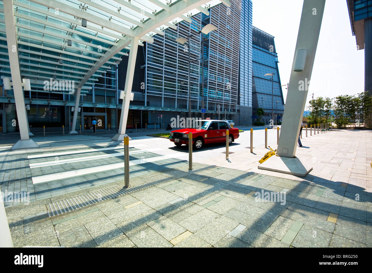 taxi stop at zebra crossing at city Stock Photo - Alamy