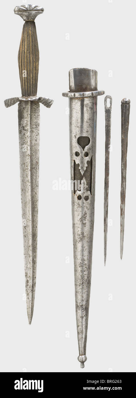 A German "Landsknecht" dagger,circa 1540/50. Double-edged blade ...