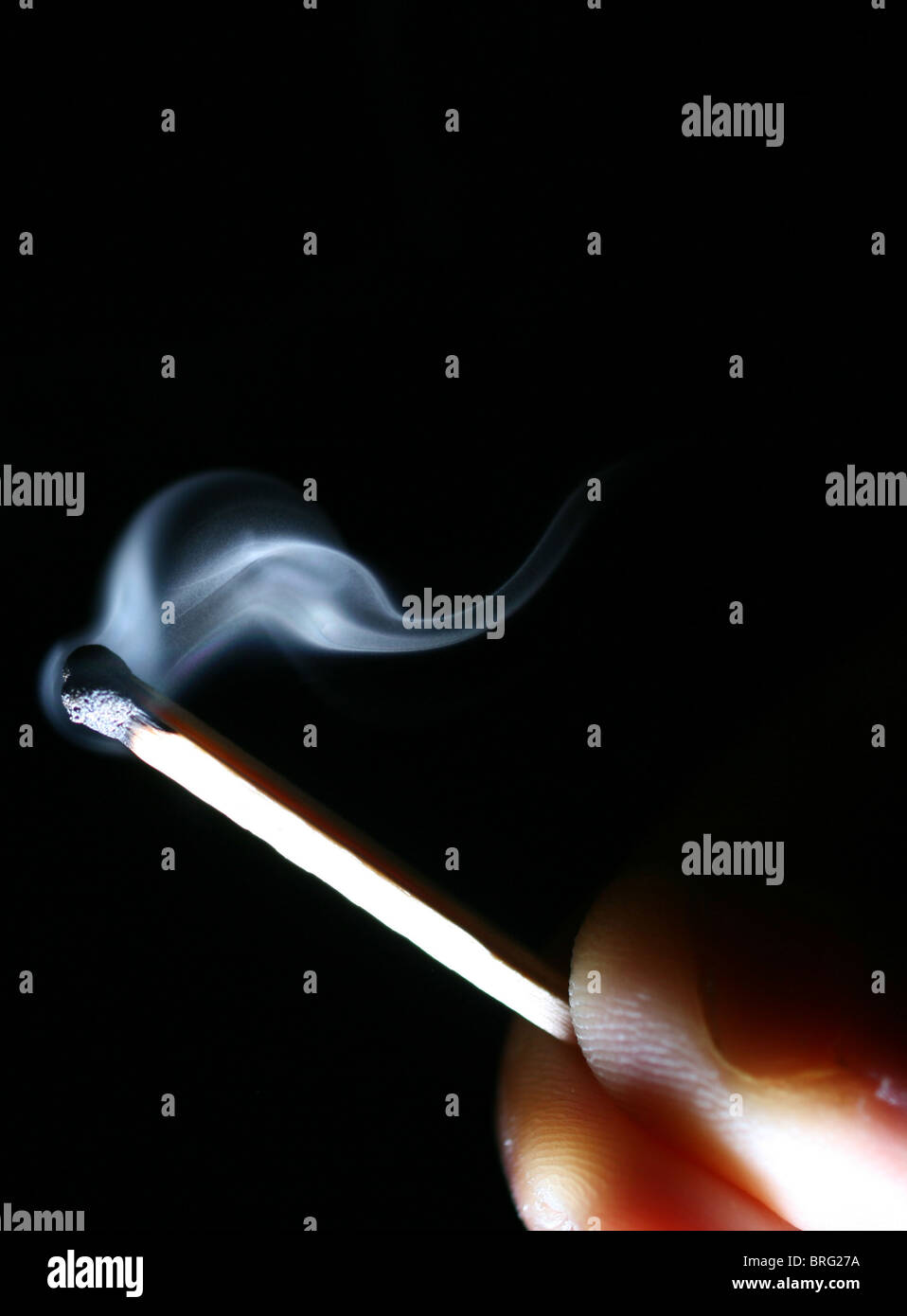 Head is flaring showing flame, on black background Stock Photo - Alamy