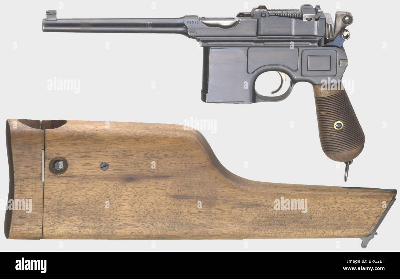 A Mauser C 96 "Prewar Commercial" with shoulder stock,calibre 7.63 mm ...