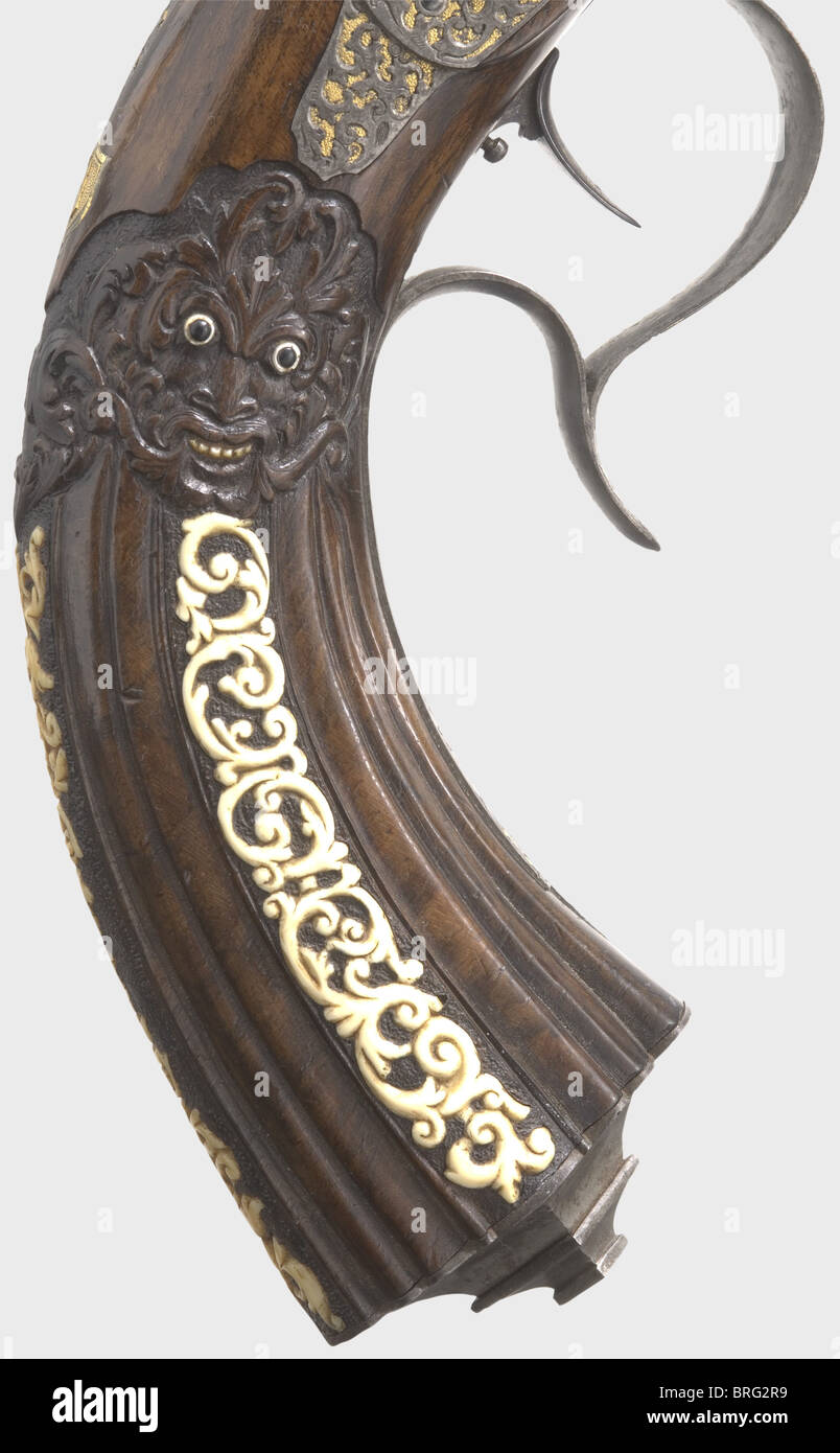 A cased pair of percussion pistols,F.A.George,Berlin,circa 1850 ...