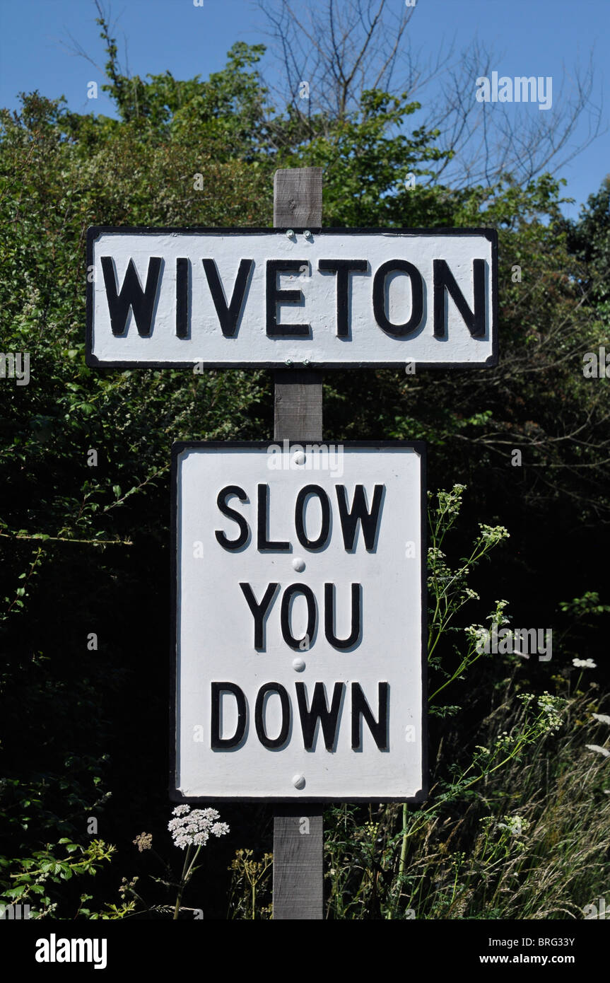 Quaint village and road sign, Wiveton, Norfolk, England, UK Stock Photo ...