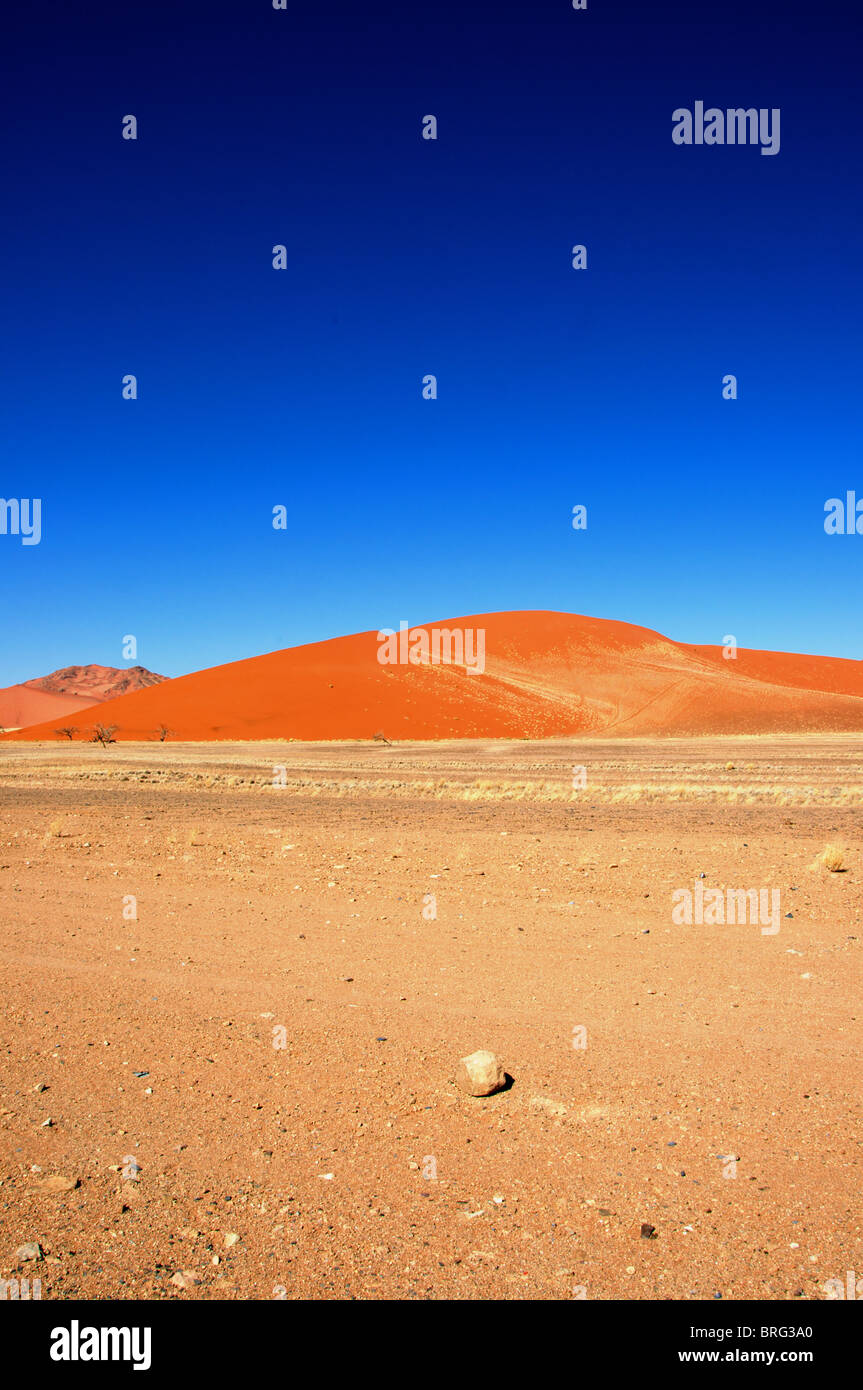 Small stone in the vastness of the Namib desert, Namibia Stock Photo ...
