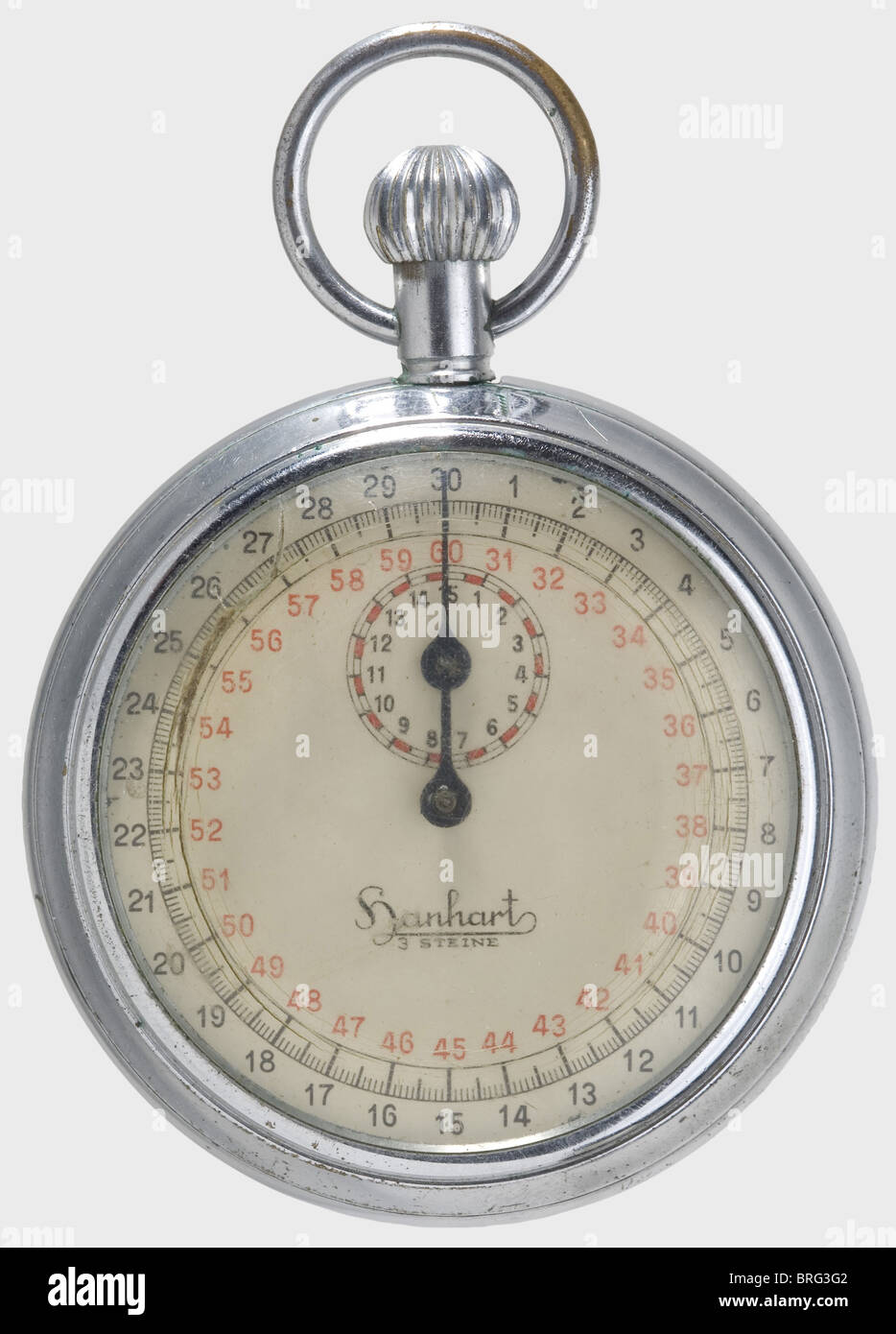 A "Hanhart" stop watch,with engraved "SS-Eigentum"(property of the SS ...