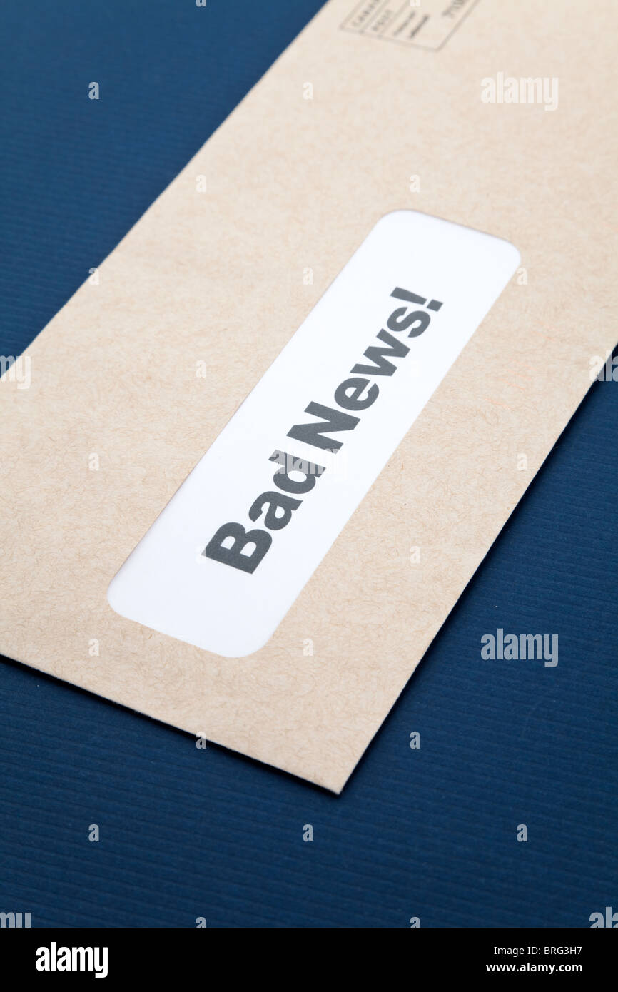 Bad News and envelope, concept of failure Stock Photo - Alamy