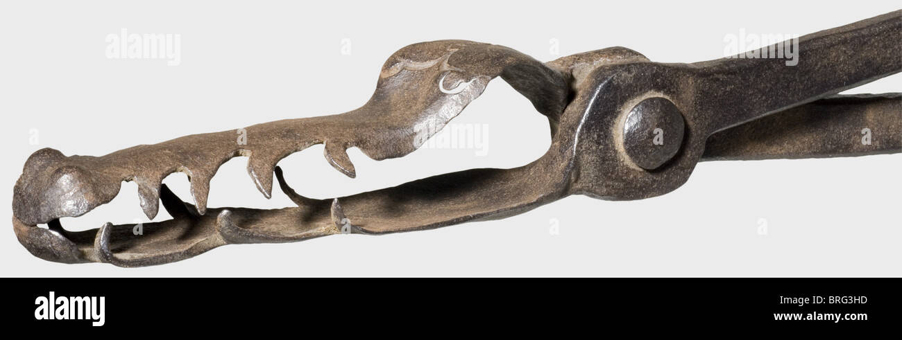 A German torturer's pinchers,17th century. Forged iron. Large pinchers ...