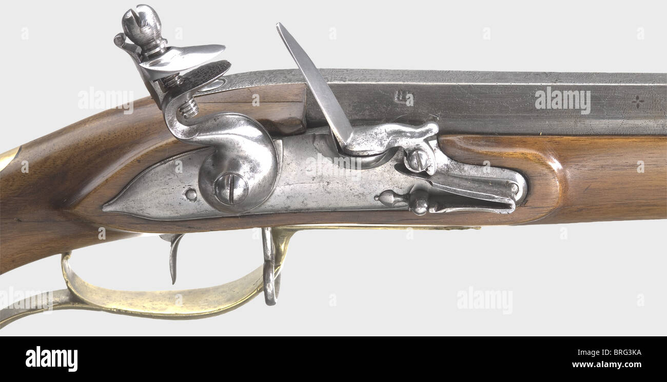 A German flintlock shotgun,circa 1780. Two-stage barrel,octagonal ...