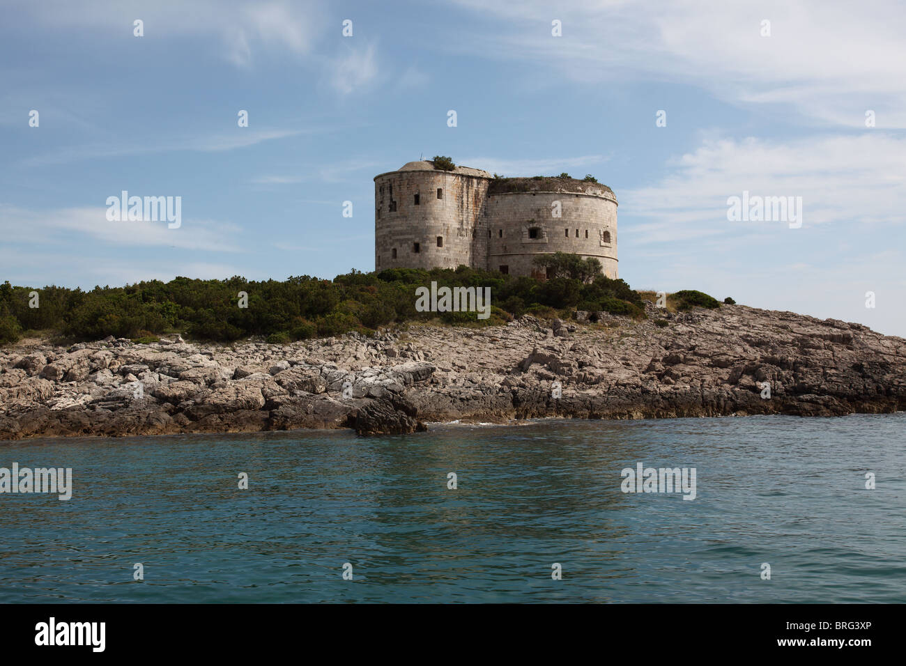 Lustica, Zanjic beach, Mamula island, Montenegro Stock Photo - Alamy