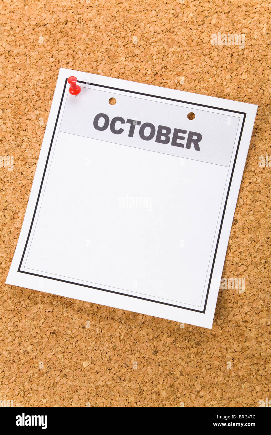 Month calendar october hi-res stock photography and images - Alamy