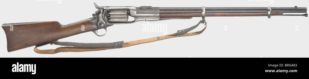 A Colt mod. 1855 military rifle.,Cal..56,no. 718. Blued 24"-barrel,five ...