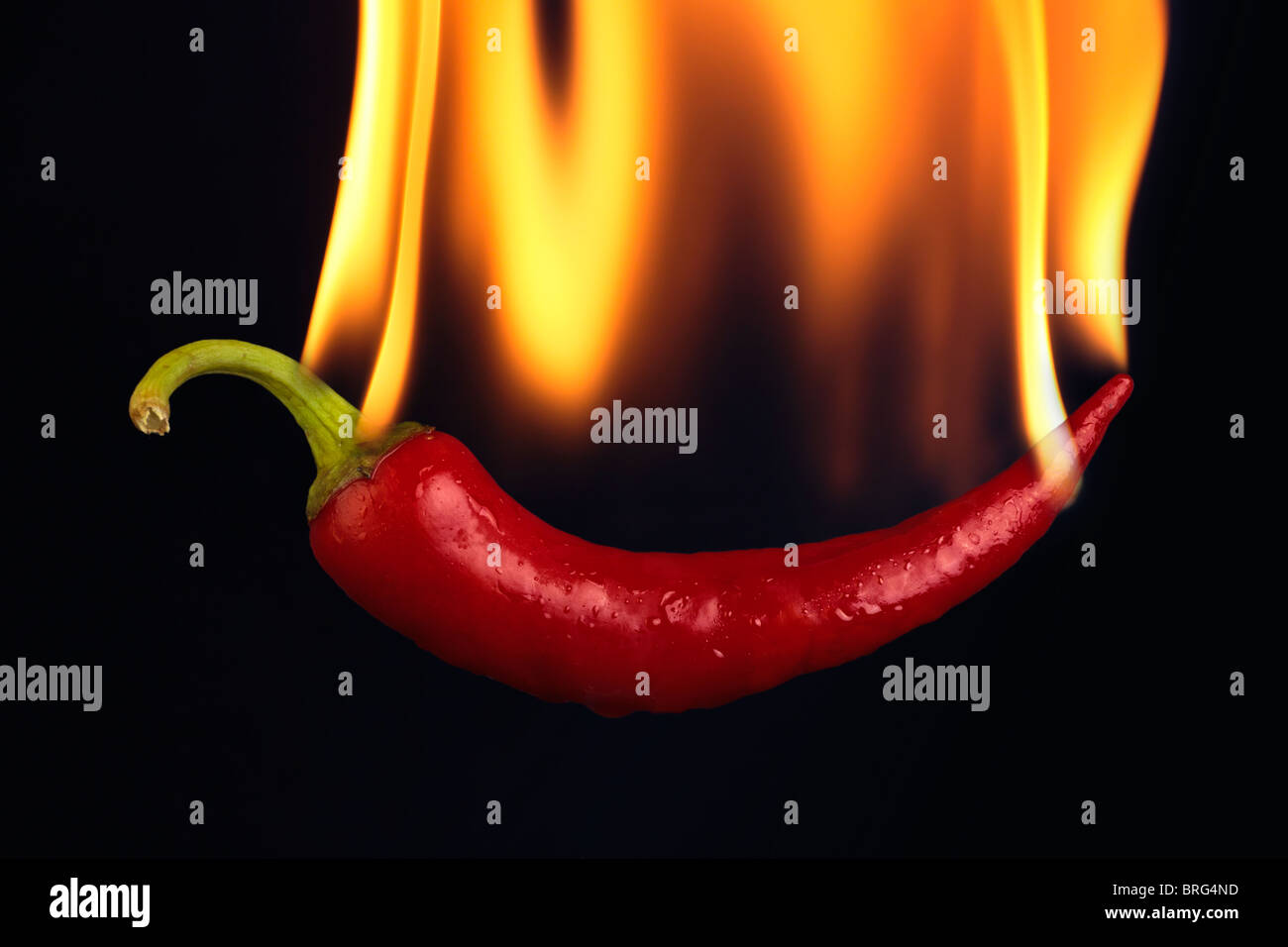 Burning red pepper Stock Photo - Alamy