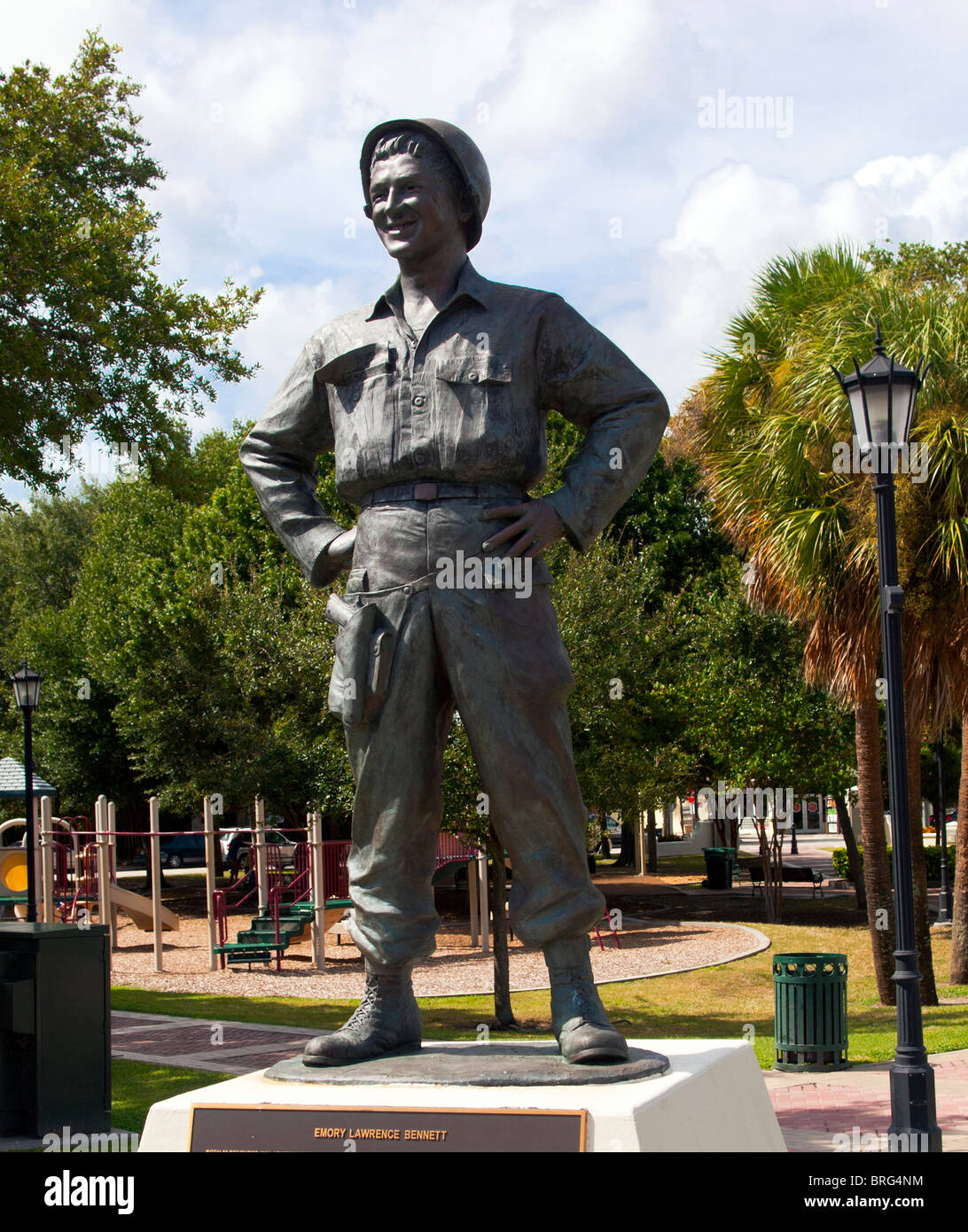 US Medal of Honor winner PFC E L Bennett at Riverfront park in Cocoa ...