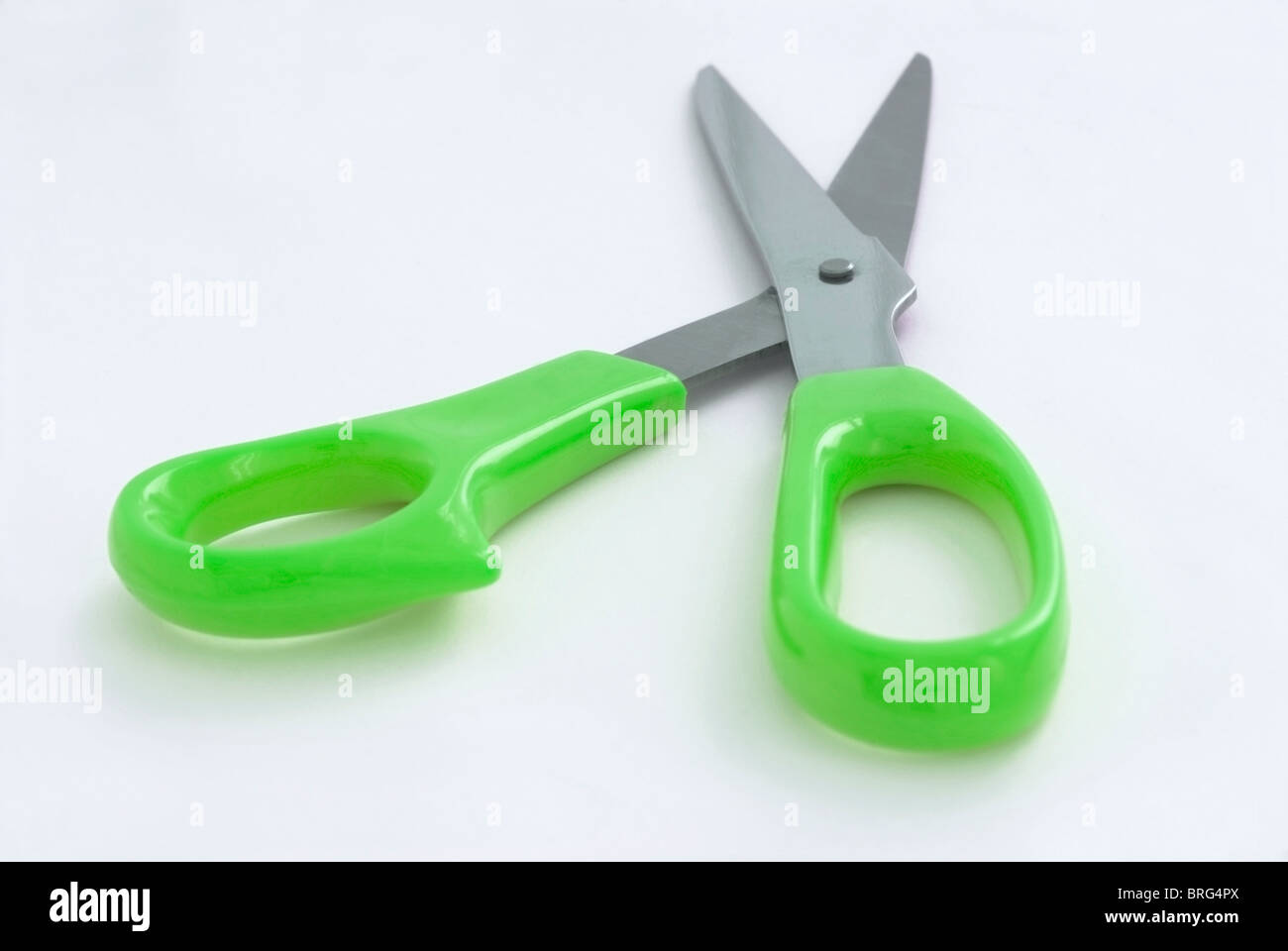 Green Handle Scissors Stock Photo - Alamy