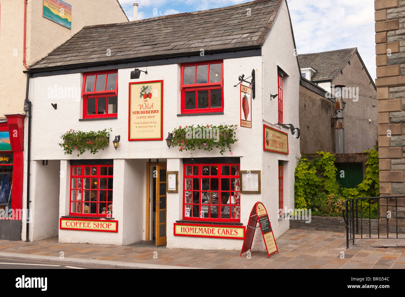 The Wild Strawberry coffee shop store at Keswick , Cumbria , England ...