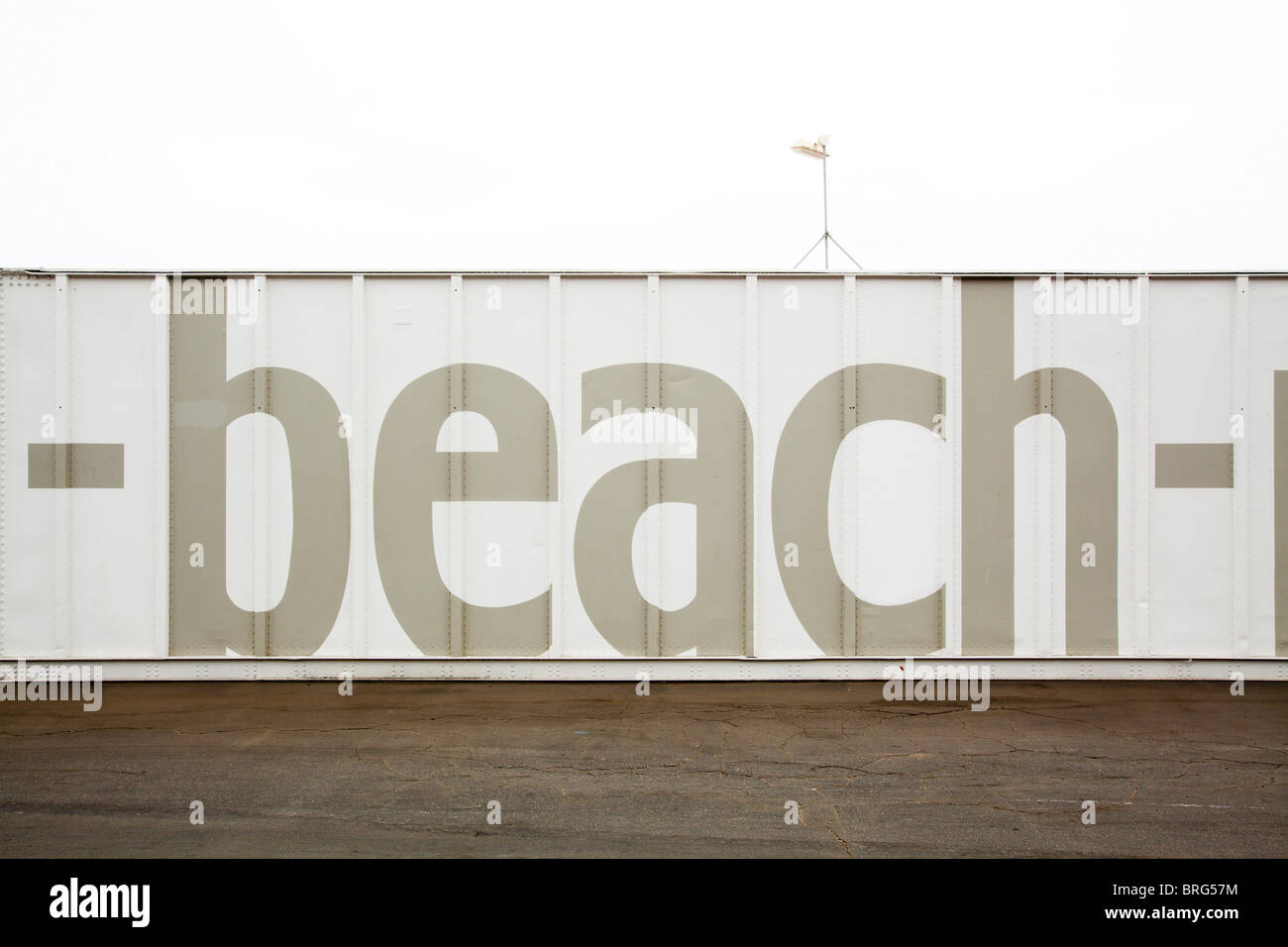 Beach sign, Santa Monica Beach, Los Angeles County, California, United ...