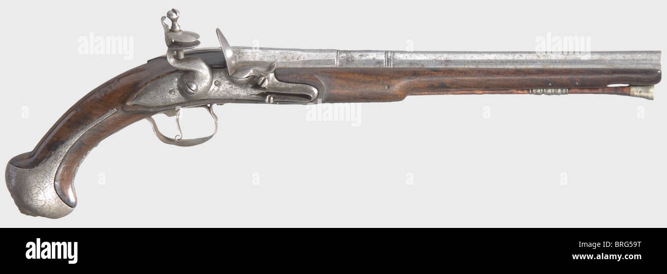 A flintlock pistol, Edward Nicholson, London, circa 1700. Two-stage ...