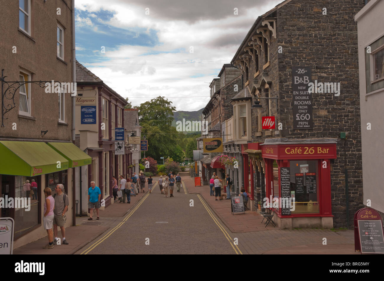 The shops at Keswick , Cumbria , England , Great Britain , Uk Stock ...