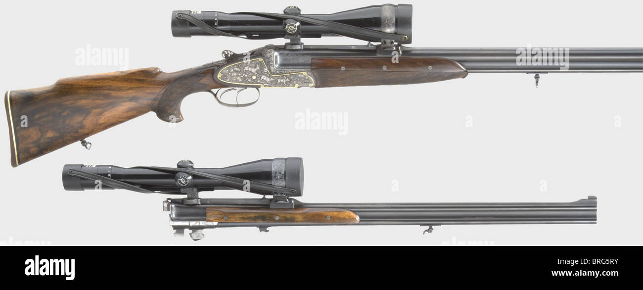 A splendid over-and-under rifle with interchangeable barrels,Martin ...