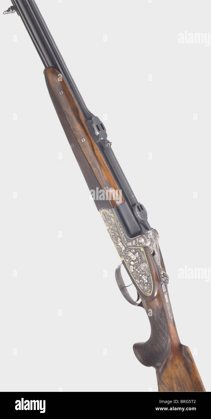 A splendid over-and-under rifle with interchangeable barrels, Martin ...