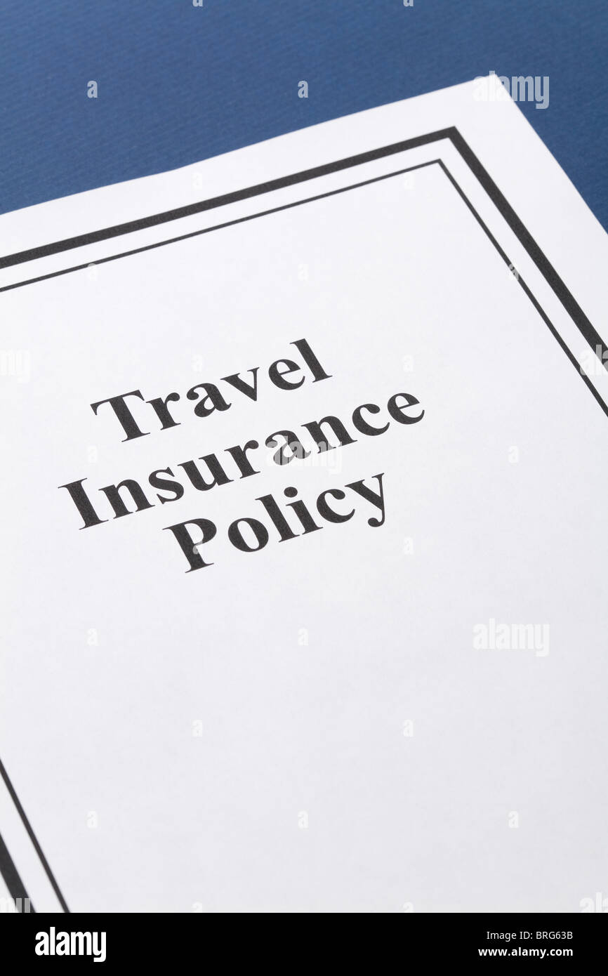 Document of Travel Insurance Policy for background Stock Photo - Alamy