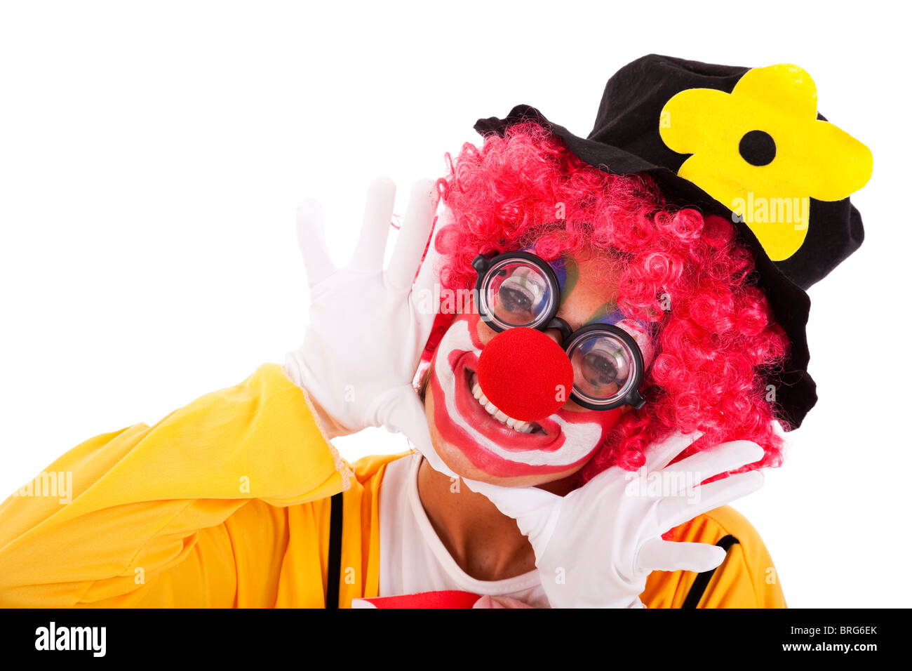 happy funny clown smiling (isolated on white Stock Photo - Alamy
