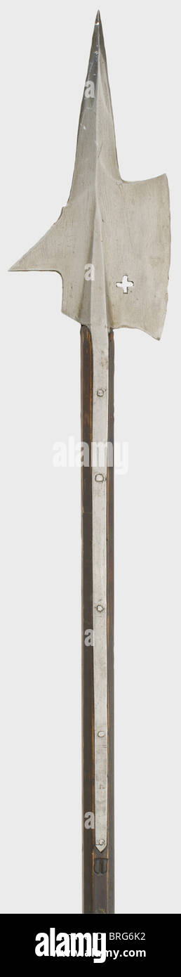 A Sempach halberd,Switzerland,17th century Heavy,double-edged thrusting ...