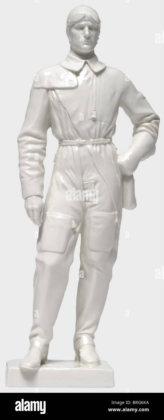 A pilot, Allach Porcelain Factory White, glazed porcelain of an ...