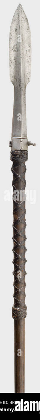 A German bear spear, circa 1700 Broad blade, strongly ridged on both ...