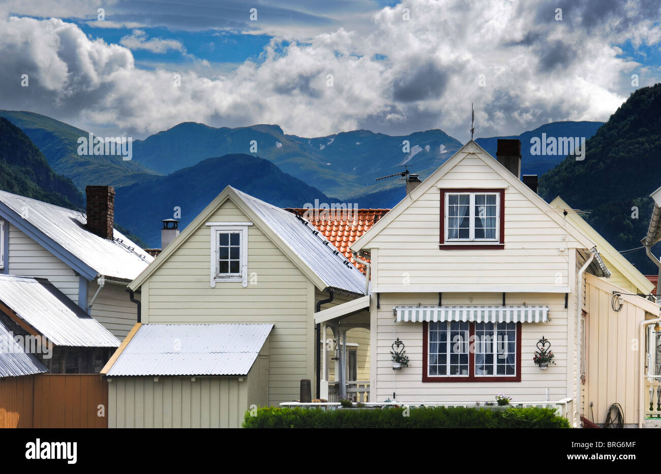 Vik-Village in Norvegian fjords Stock Photo - Alamy