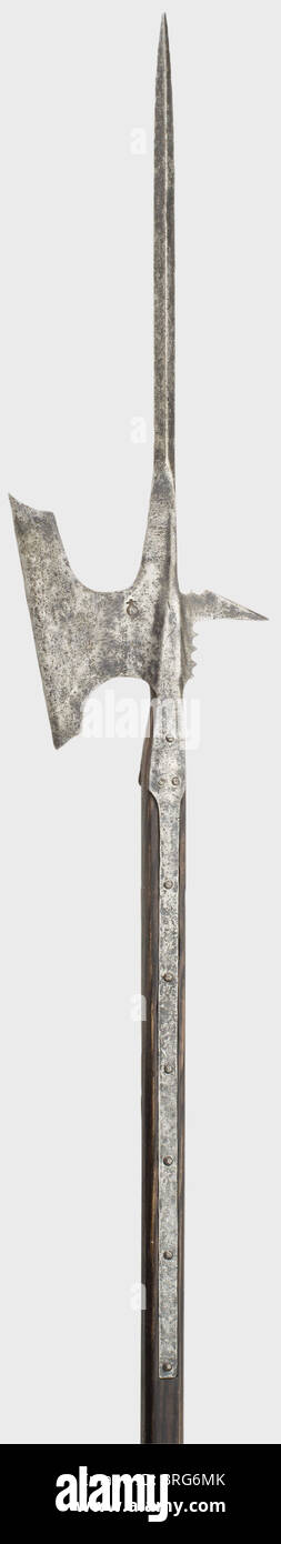 A German halberd, circa 1530 Heavy quadrangular thrusting spike. Blade ...