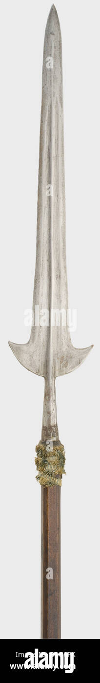 A German or Italian partisan, circa 1600 Heavy double-edged blade with ...
