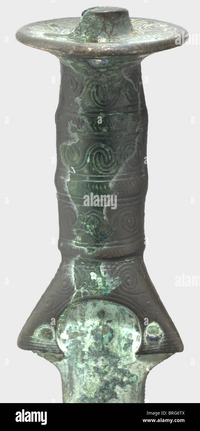 A Central European sword,Bronze Age,circa 1100 B.C. Bronze with a ...