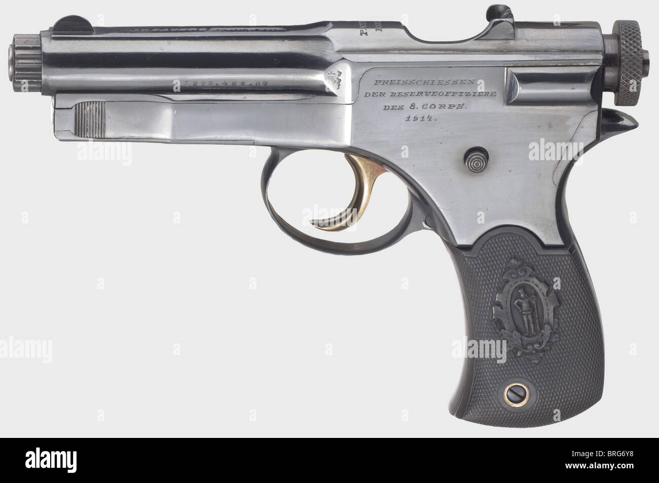 A Roth-Sauer self-loading pistol, shooting prize, calibre 7.65 mm Stock ...