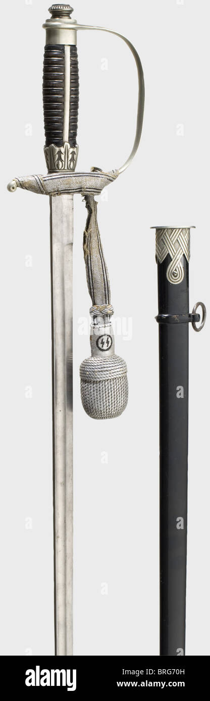 A sword for an SS Leader,with sword knot Single-edged blade with ...