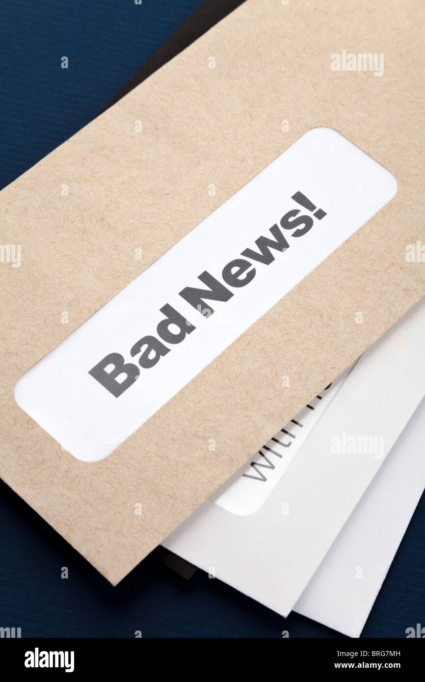 Bad News and envelope, concept of failure Stock Photo - Alamy