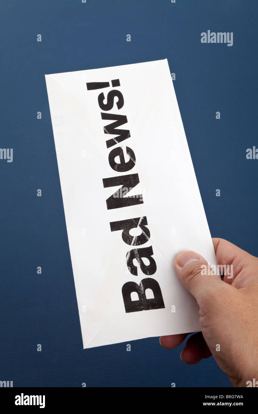 Bad News and envelope, concept of failure Stock Photo - Alamy