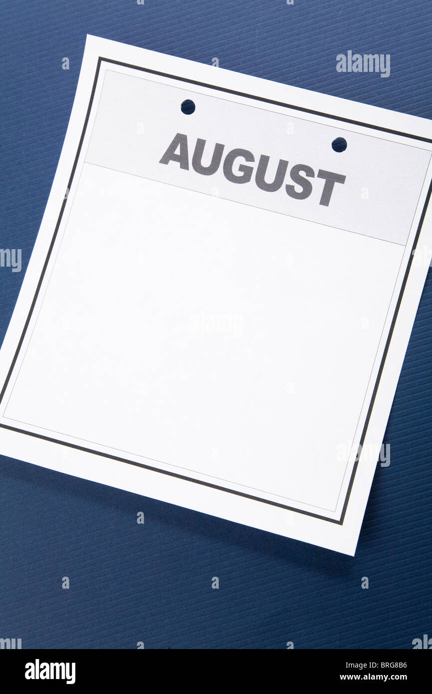 Calendar august hi-res stock photography and images - Alamy