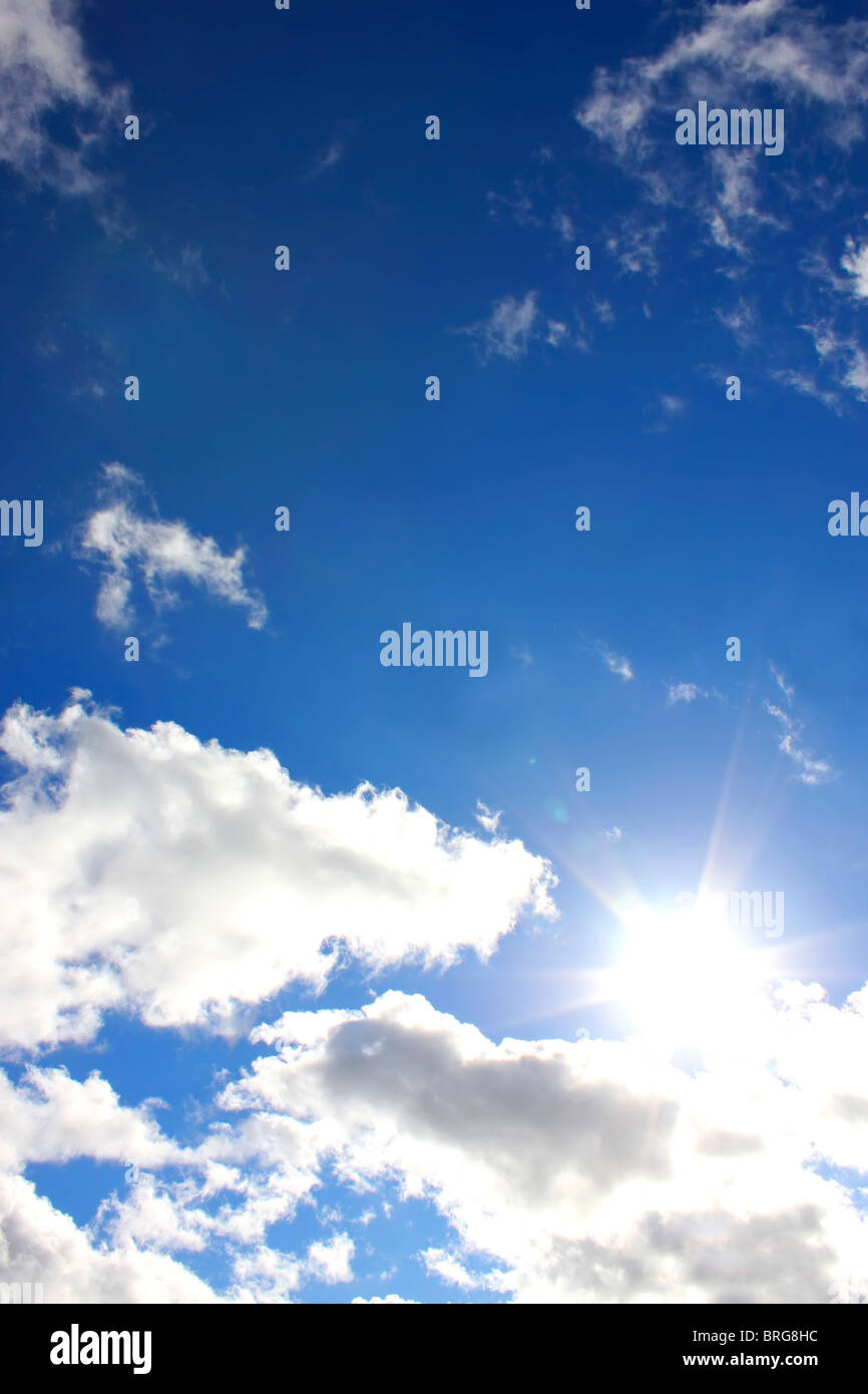Blue Sky with bright sunlight Stock Photo - Alamy