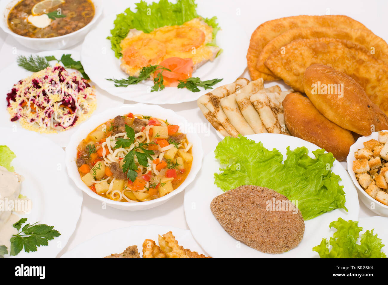 Many dishes hi-res stock photography and images - Alamy