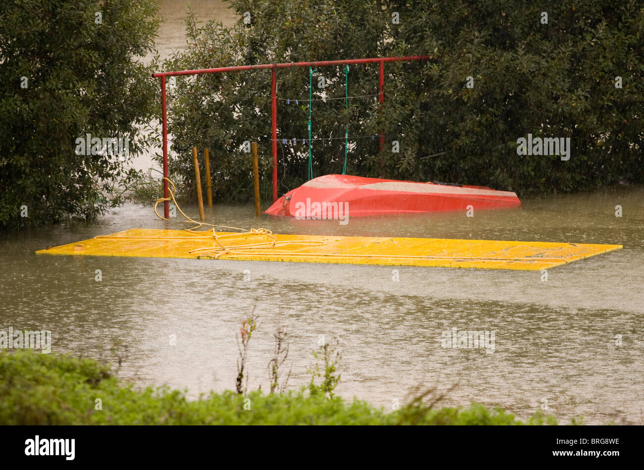 Flooding river water in the heavy rain Stock Photo - Alamy