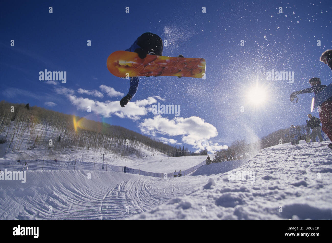 Snowboarder in action on the vert Stock Photo - Alamy