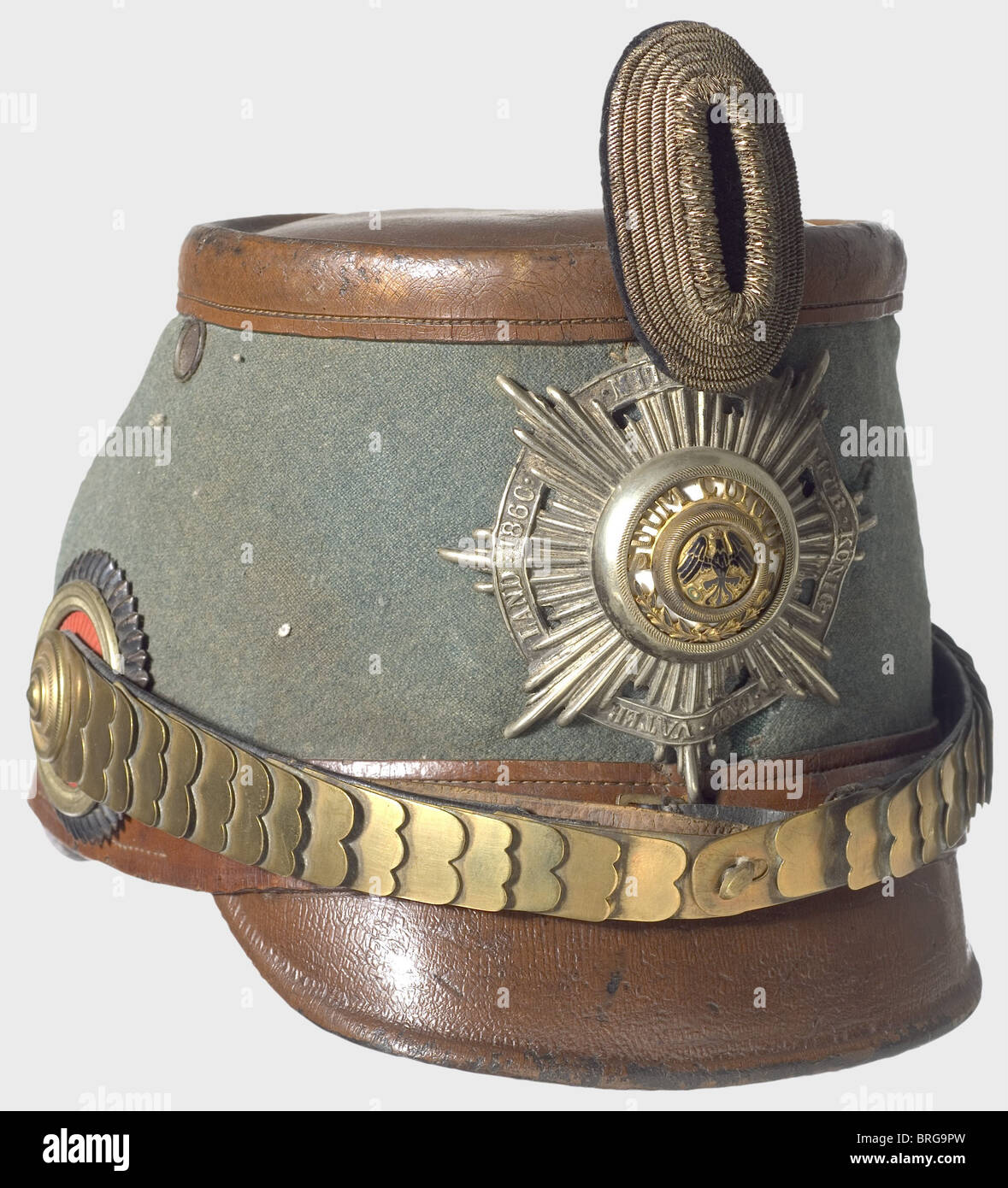 A shako for officers,of the Guards Machine Gun Detachment Leather body ...
