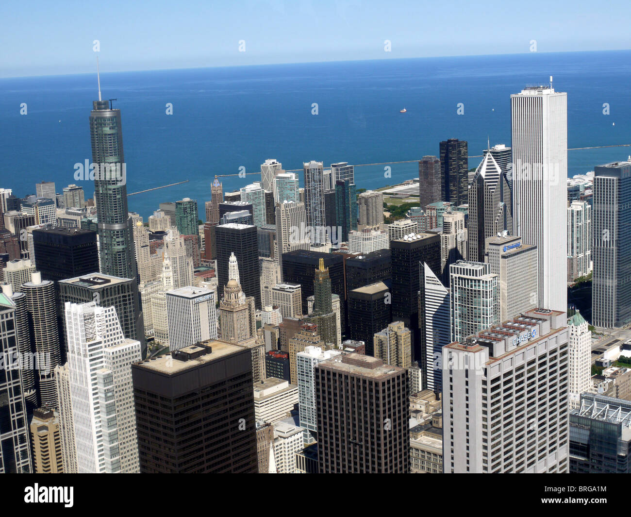 Chicago Skyline and Lake Michigan Aerial View Stock Photo - Alamy