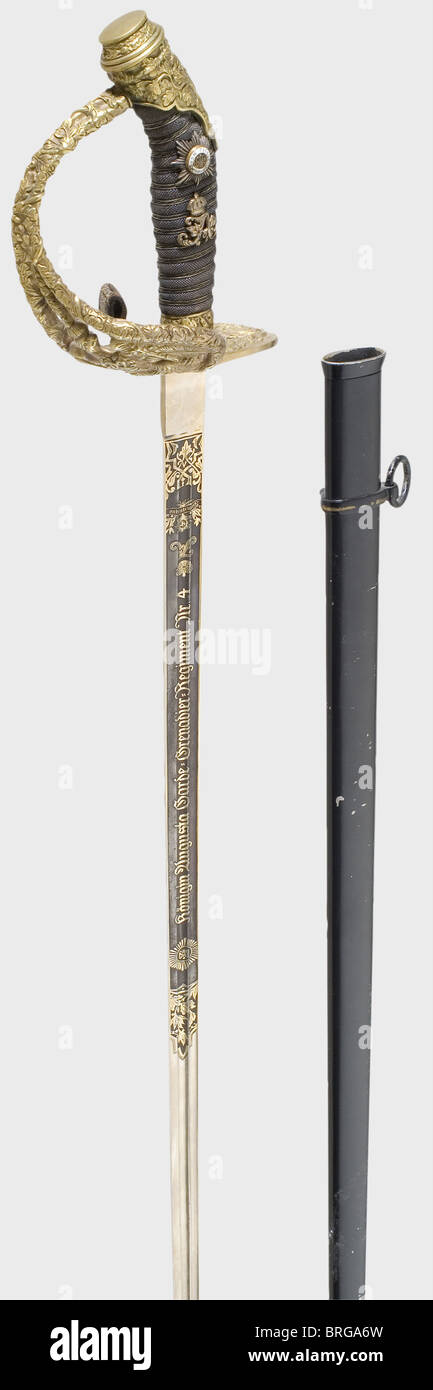 A model 1889 sword for an officer,in Prussian Queen Augusta Guard ...