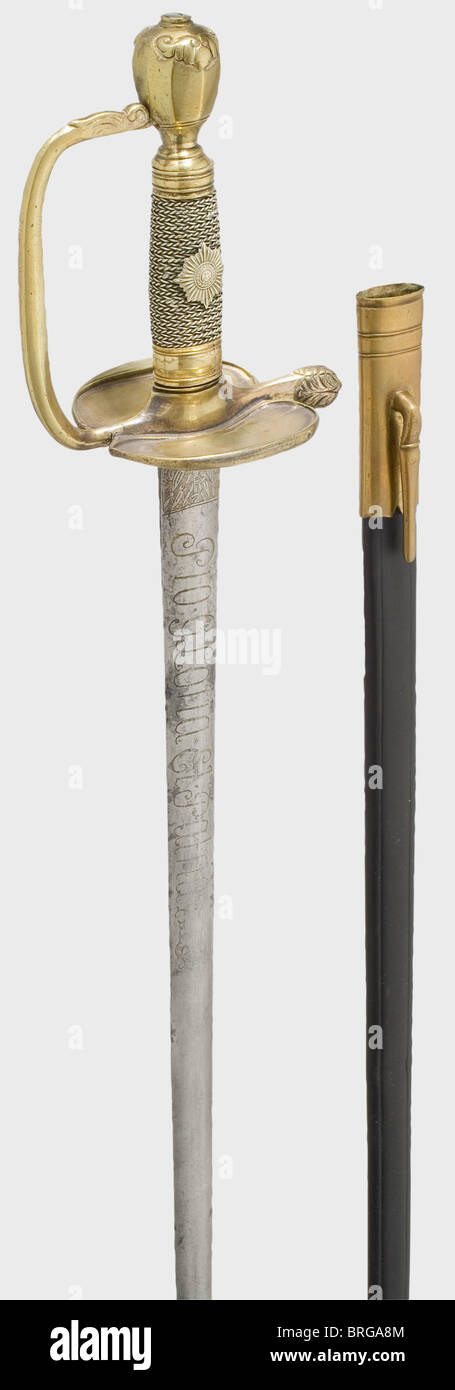 A sword for Prussian infantry officers,circa 1780 Blade with lenticular ...
